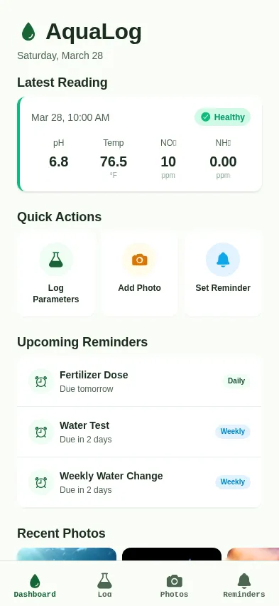 AquaLog Plant Diary