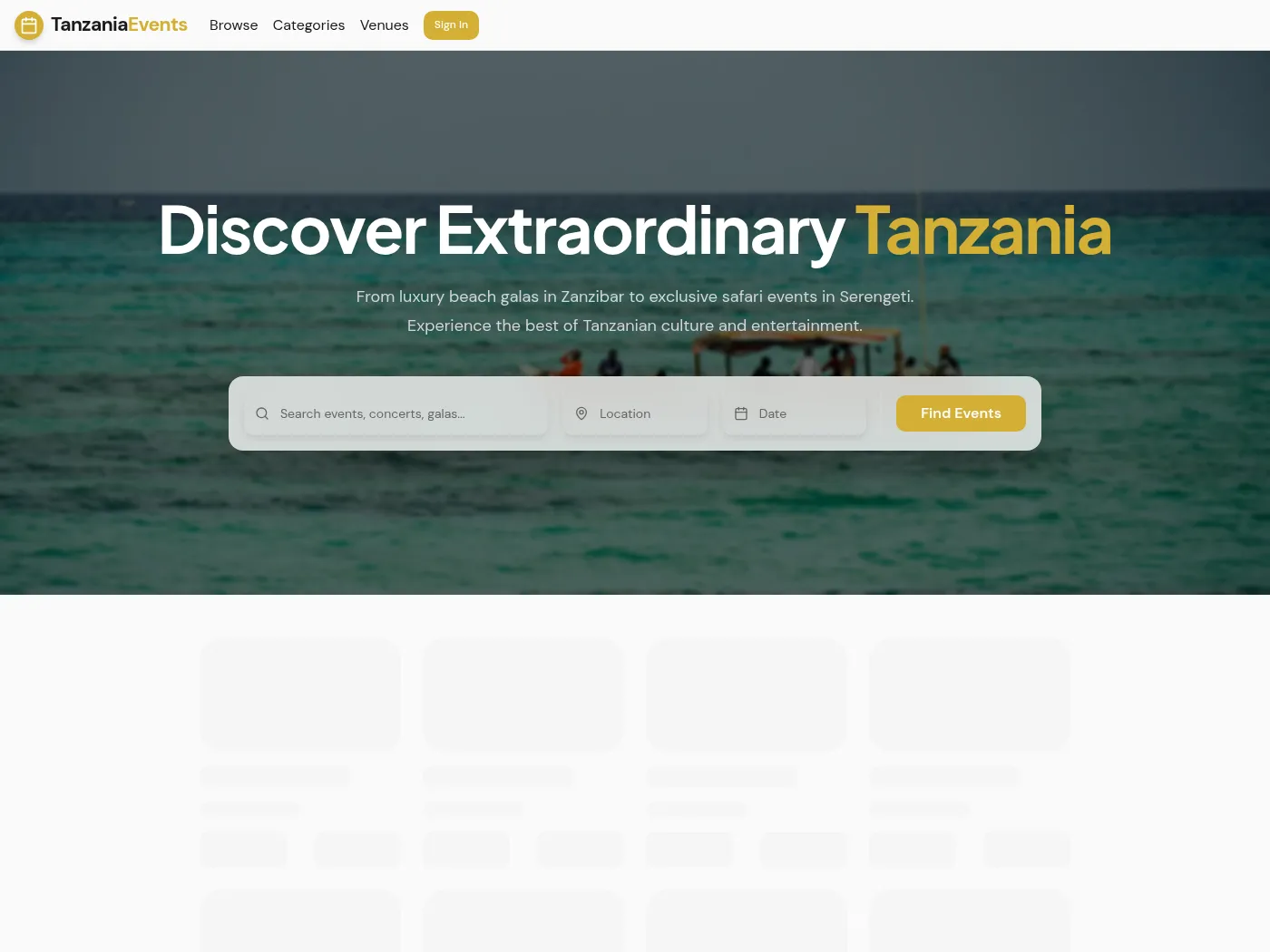 Tanzania Event Browser