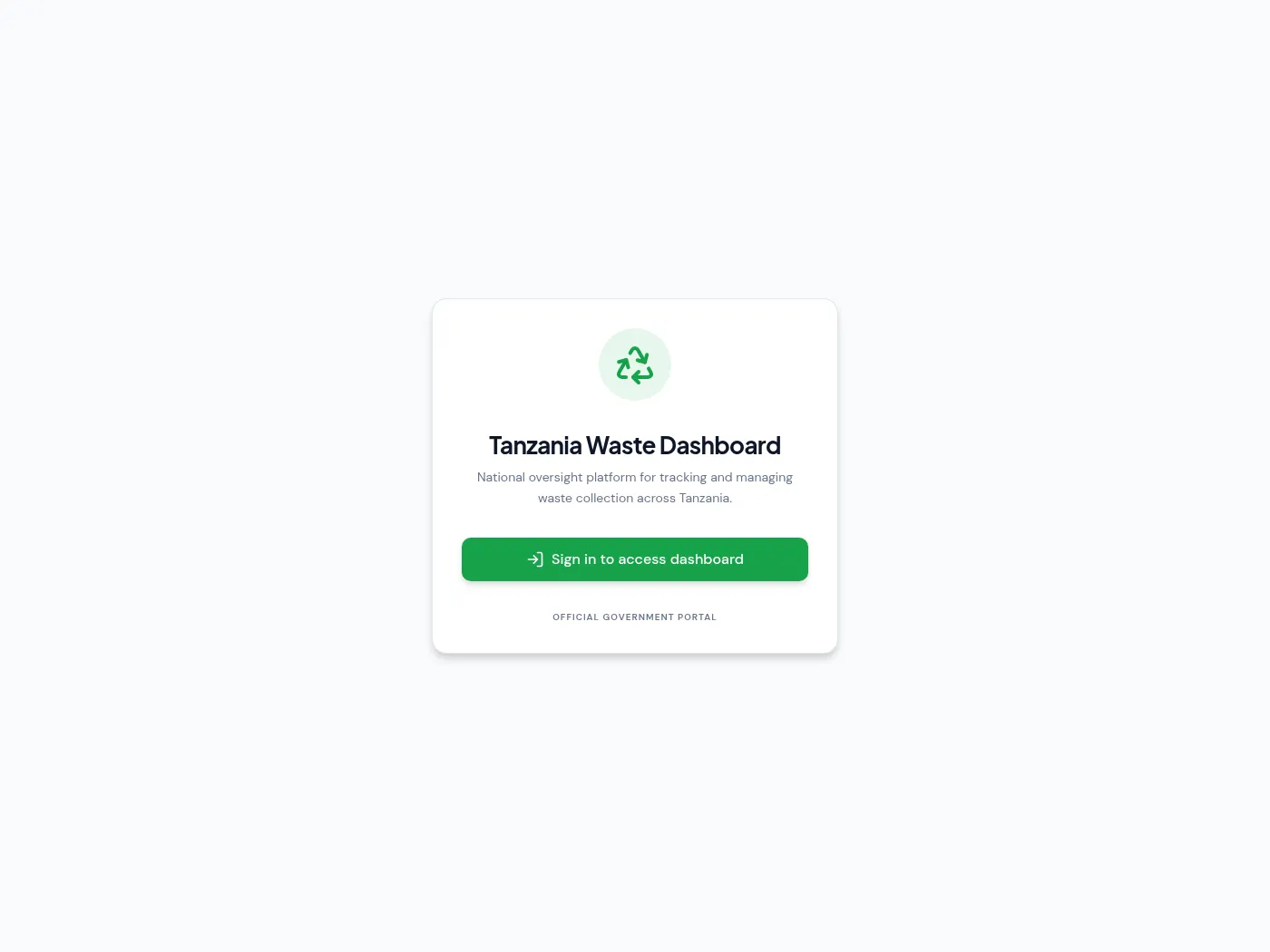 Tanzania Waste Dashboard