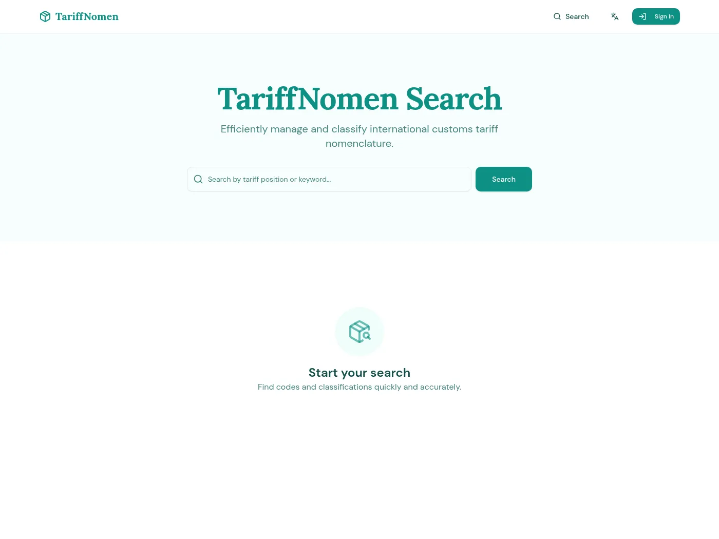 TariffNomen Search