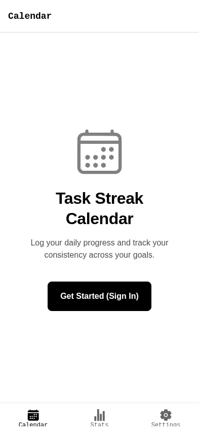 Task Streak Calendar