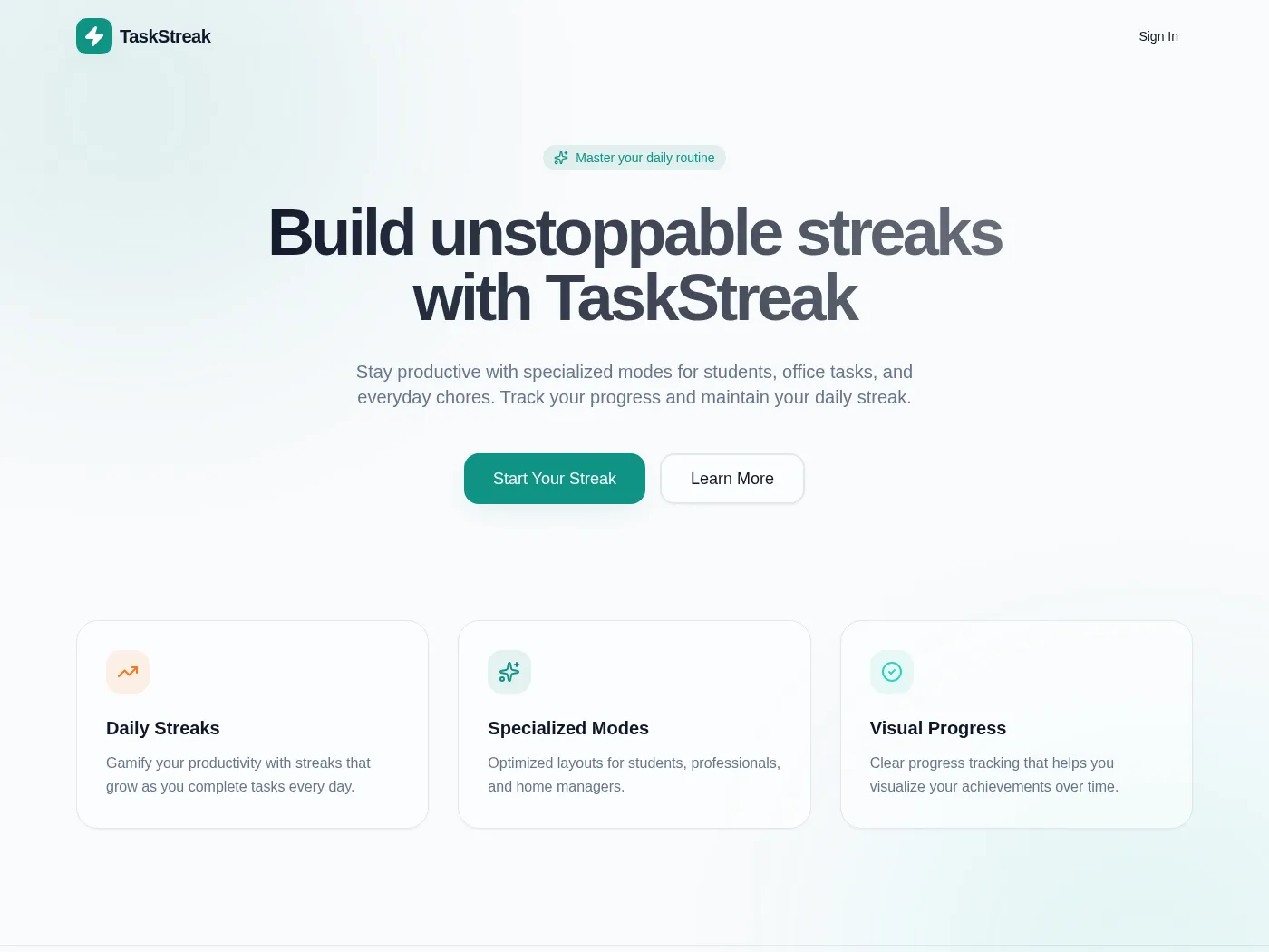 TaskStreak Manager
