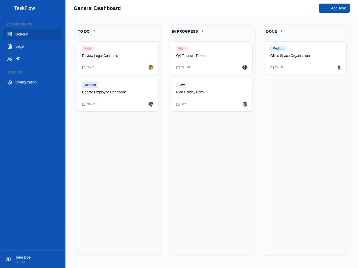 TaskFlow Dashboard