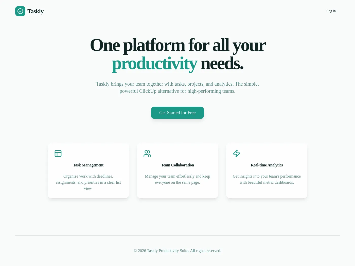 Taskly Productivity Suite