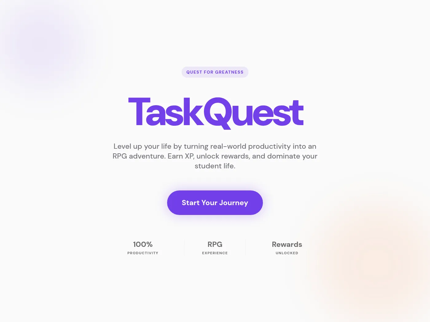 TaskQuest Gamified Productivity