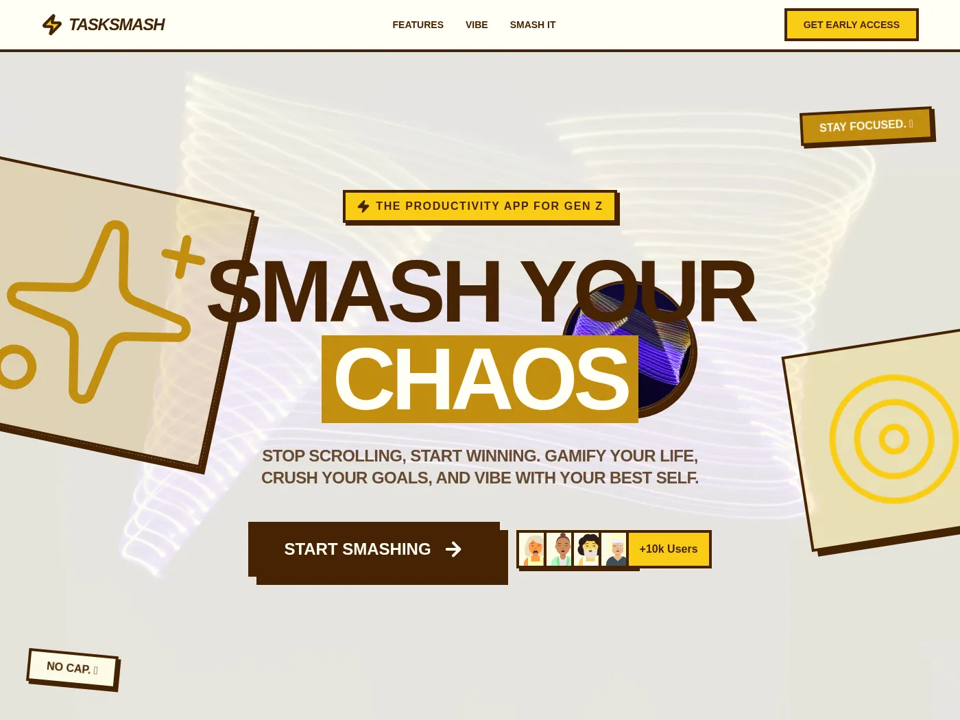 TaskSmash Landing Page