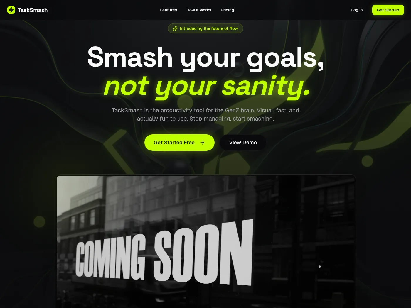 TaskSmash Landing Page