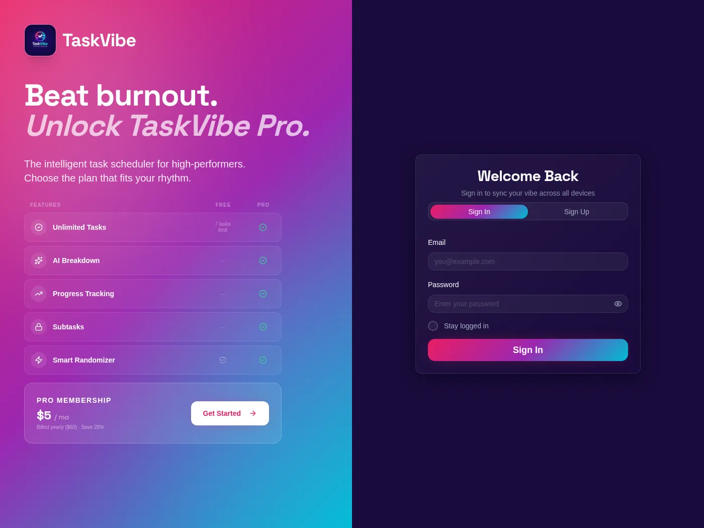 TaskVibe Scheduler