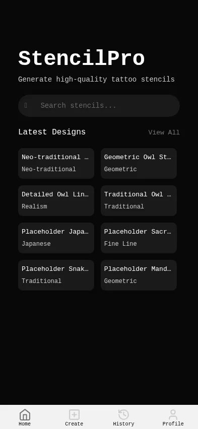 StencilPro Tattoo Generator