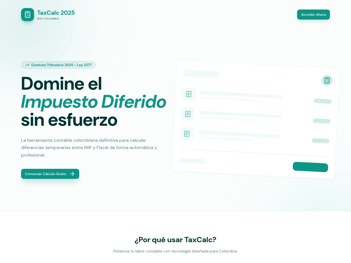 TaxCalc NIIF Colombia