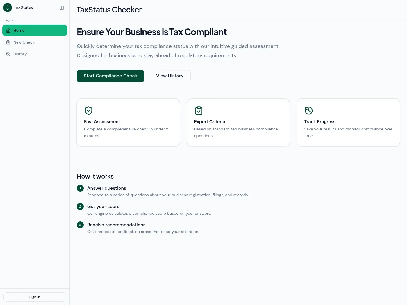 TaxStatus Checker