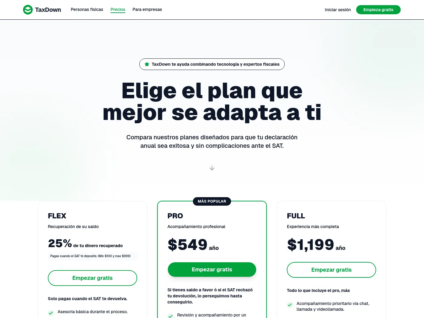 TaxDown Pricing Portal