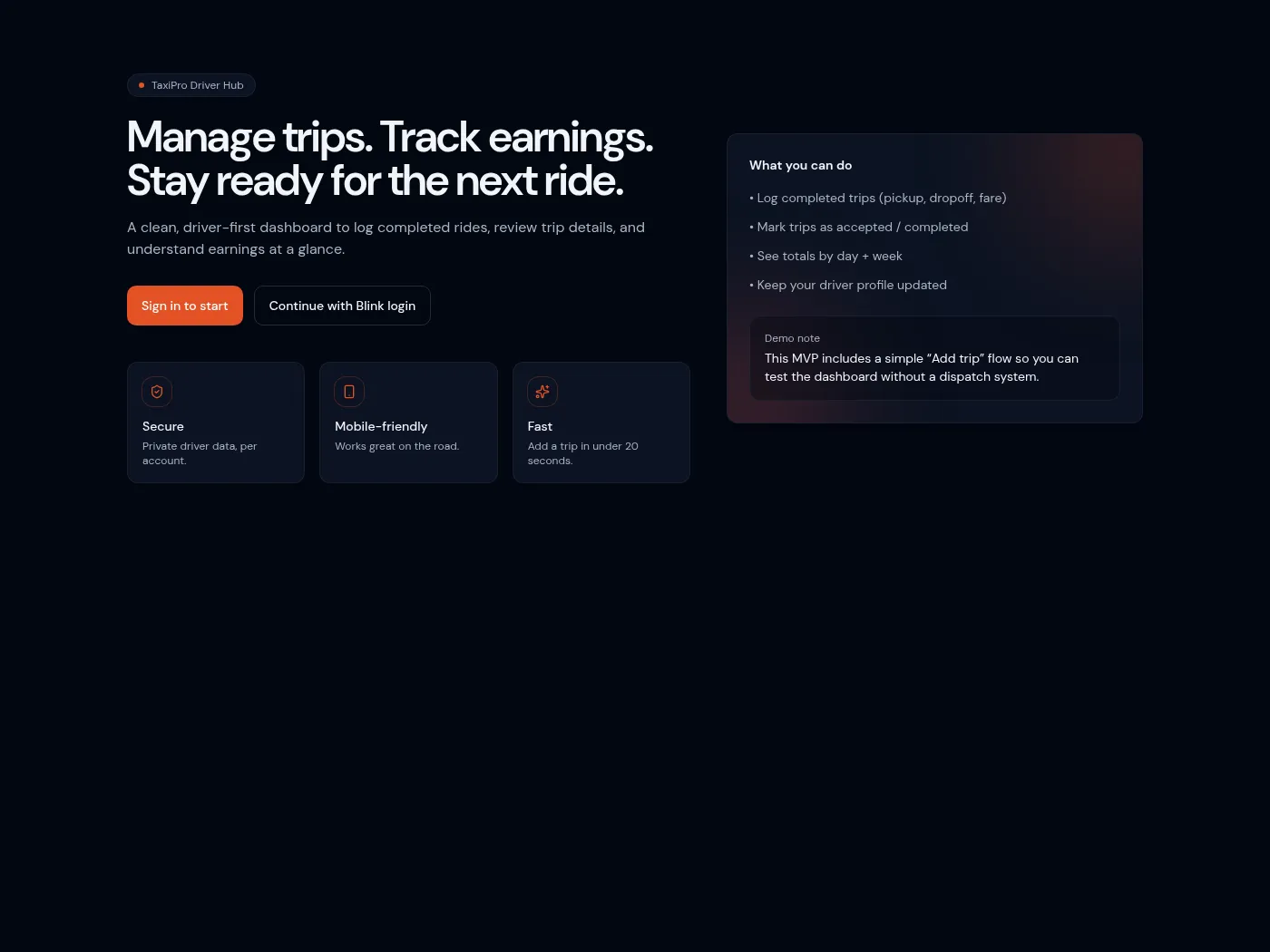 TaxiPro Driver Hub