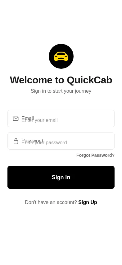 QuickCab Taxi App