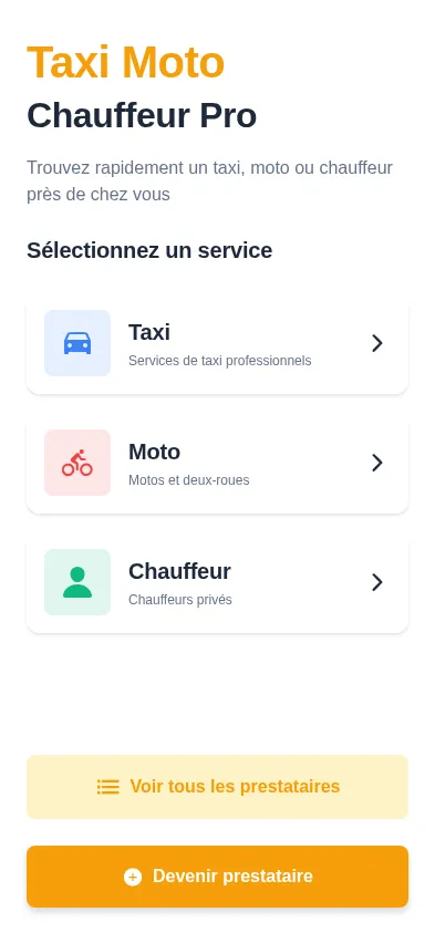 Taxi Moto Chauffeur Pro