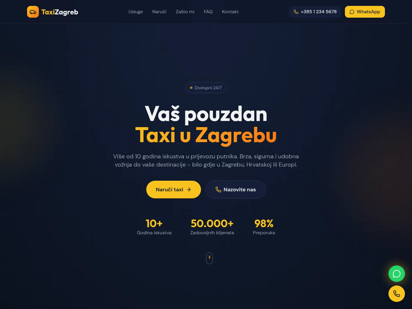 Taxi Zagreb Web Portal
