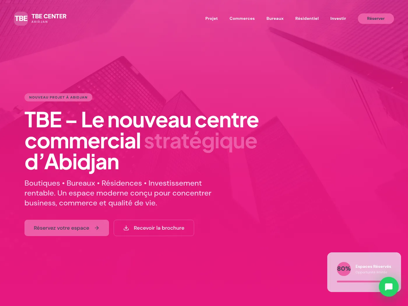TBE Center Landing Page