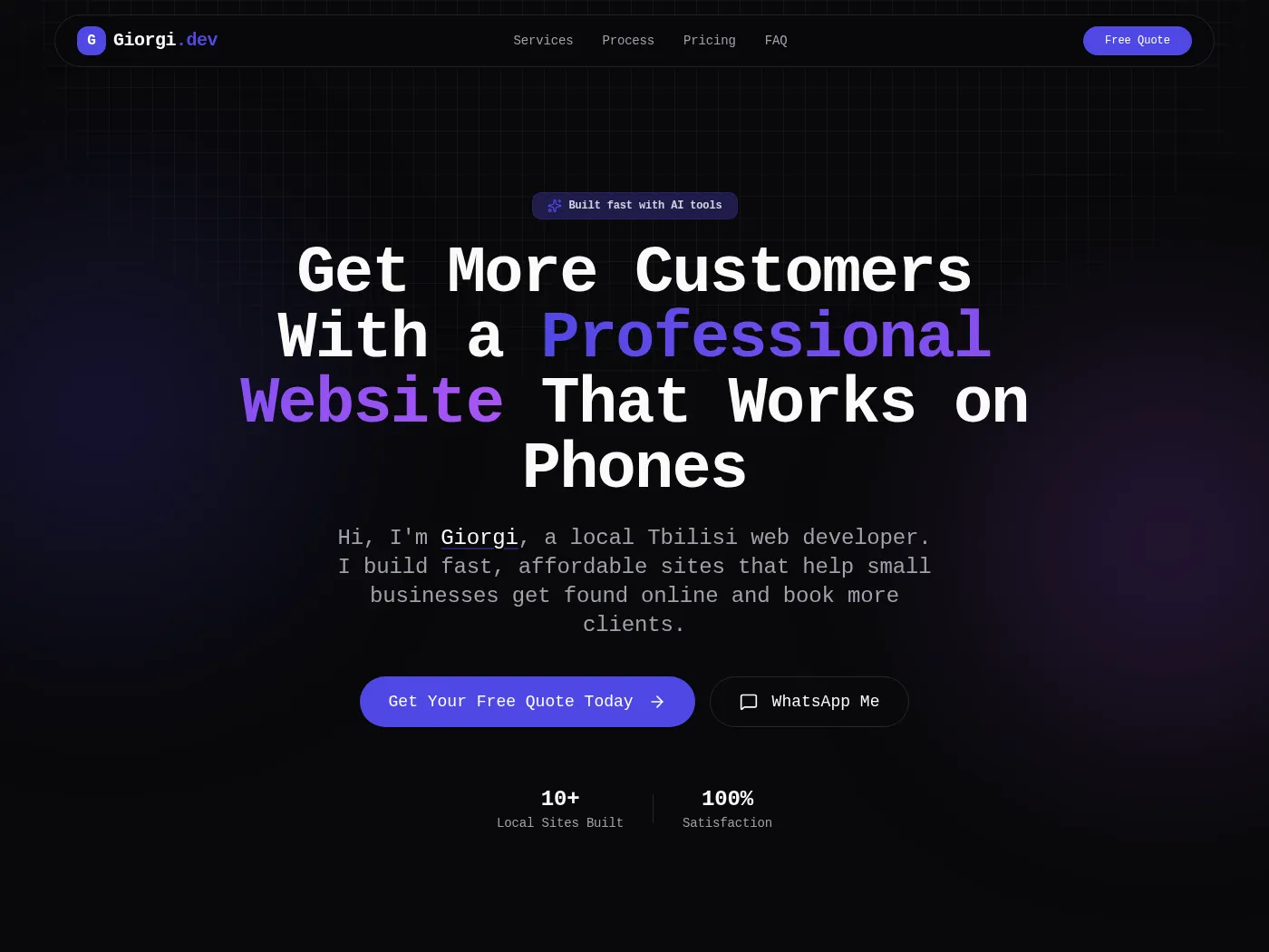 Web Dev Landing