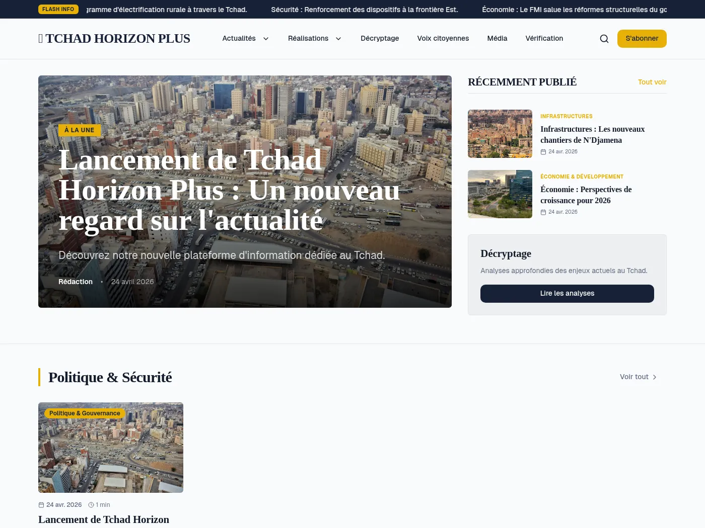 Tchad Horizon Plus