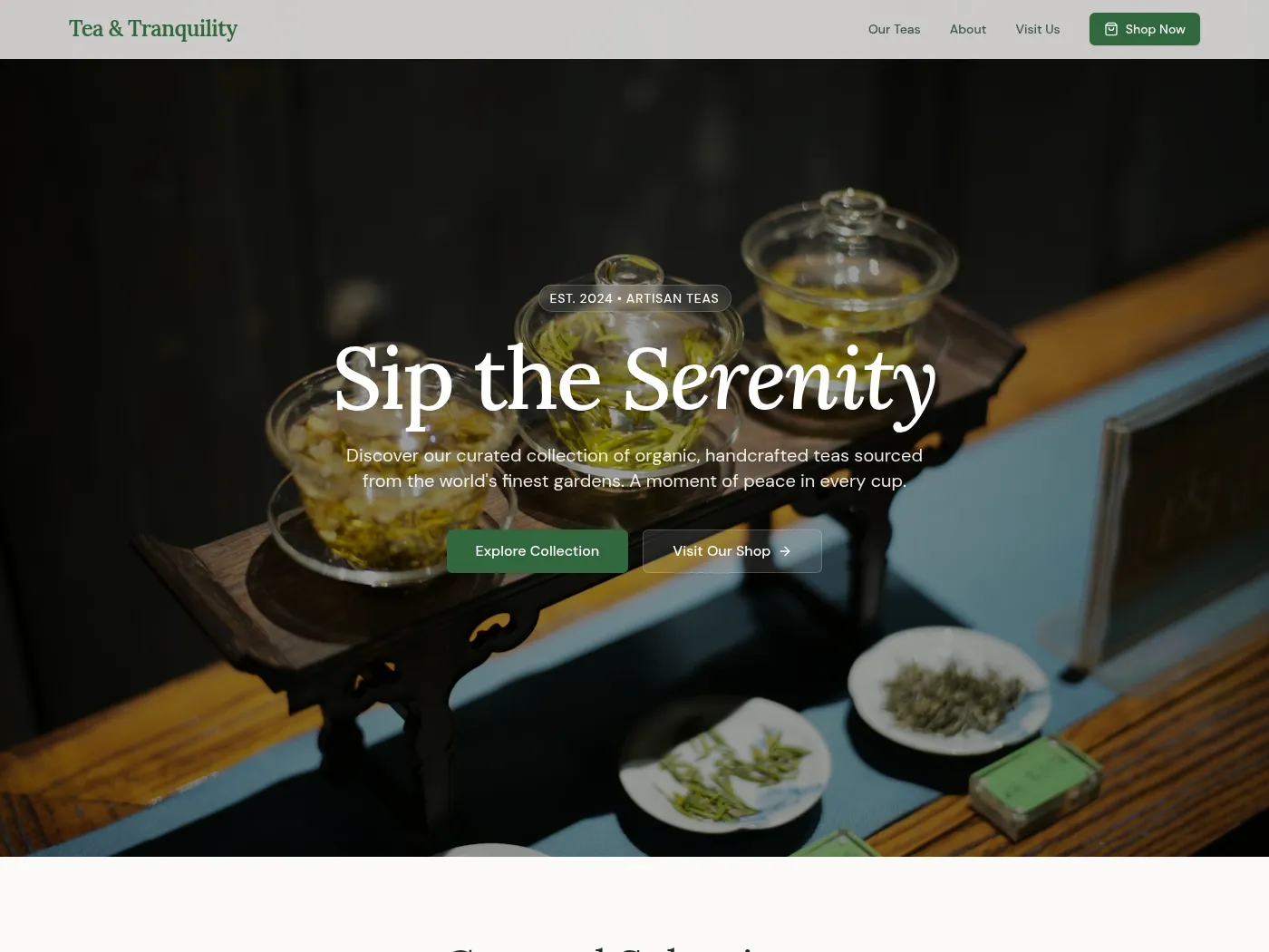 Tea Shop Landing Page