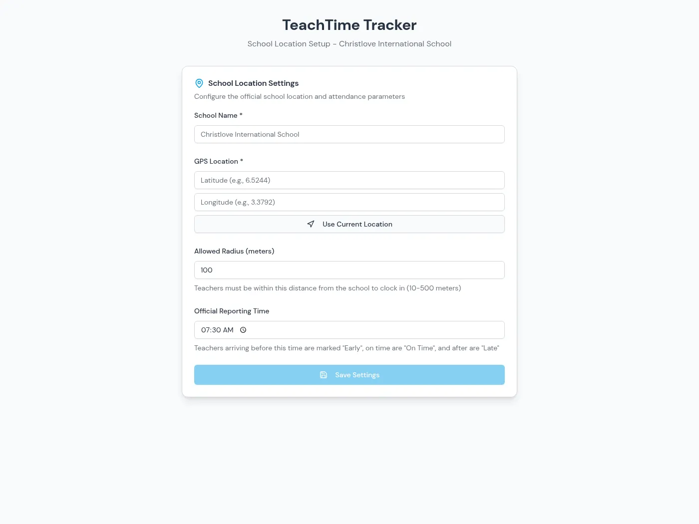 TeachTime Tracker