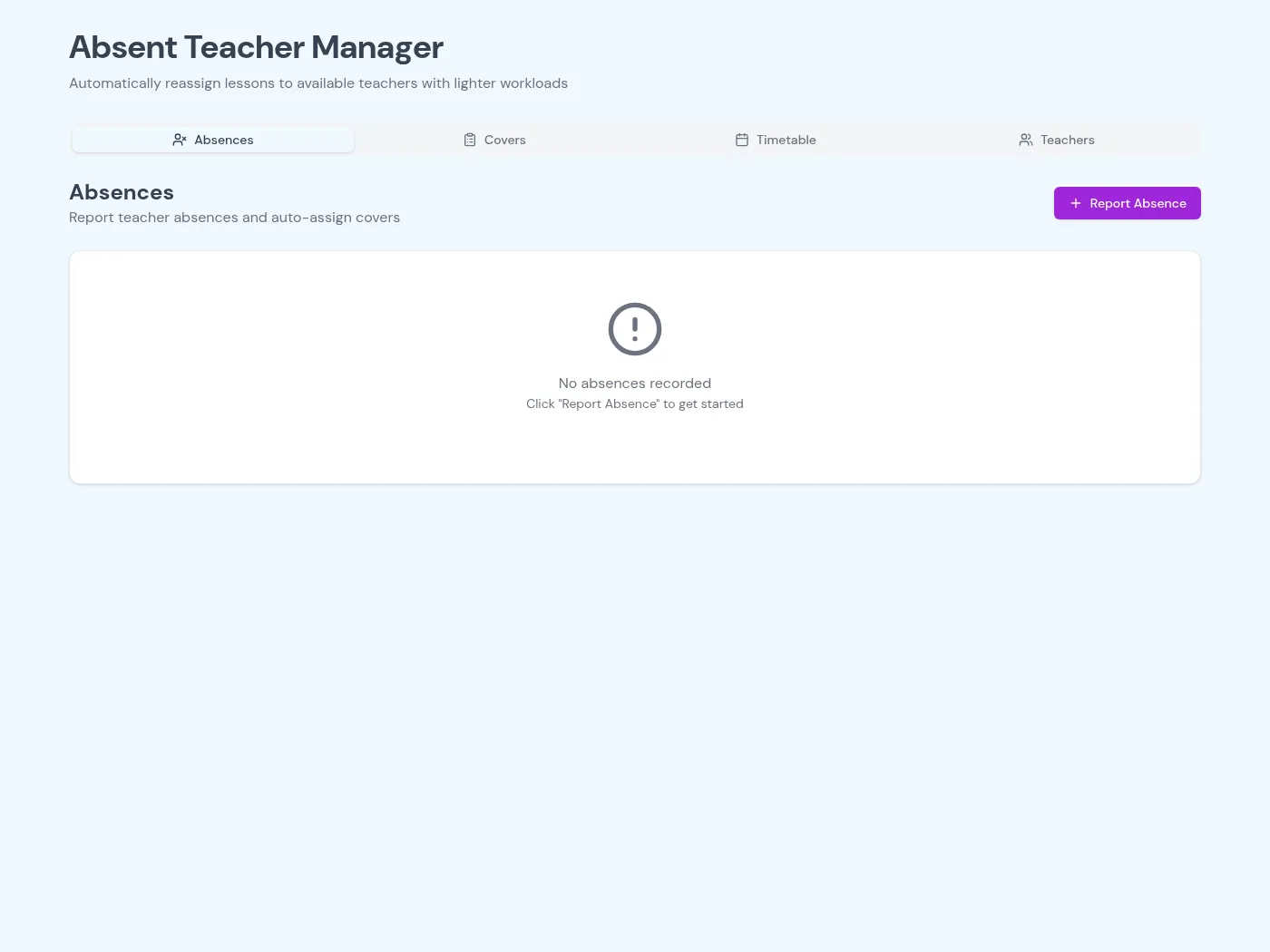 Absent Teacher Manager