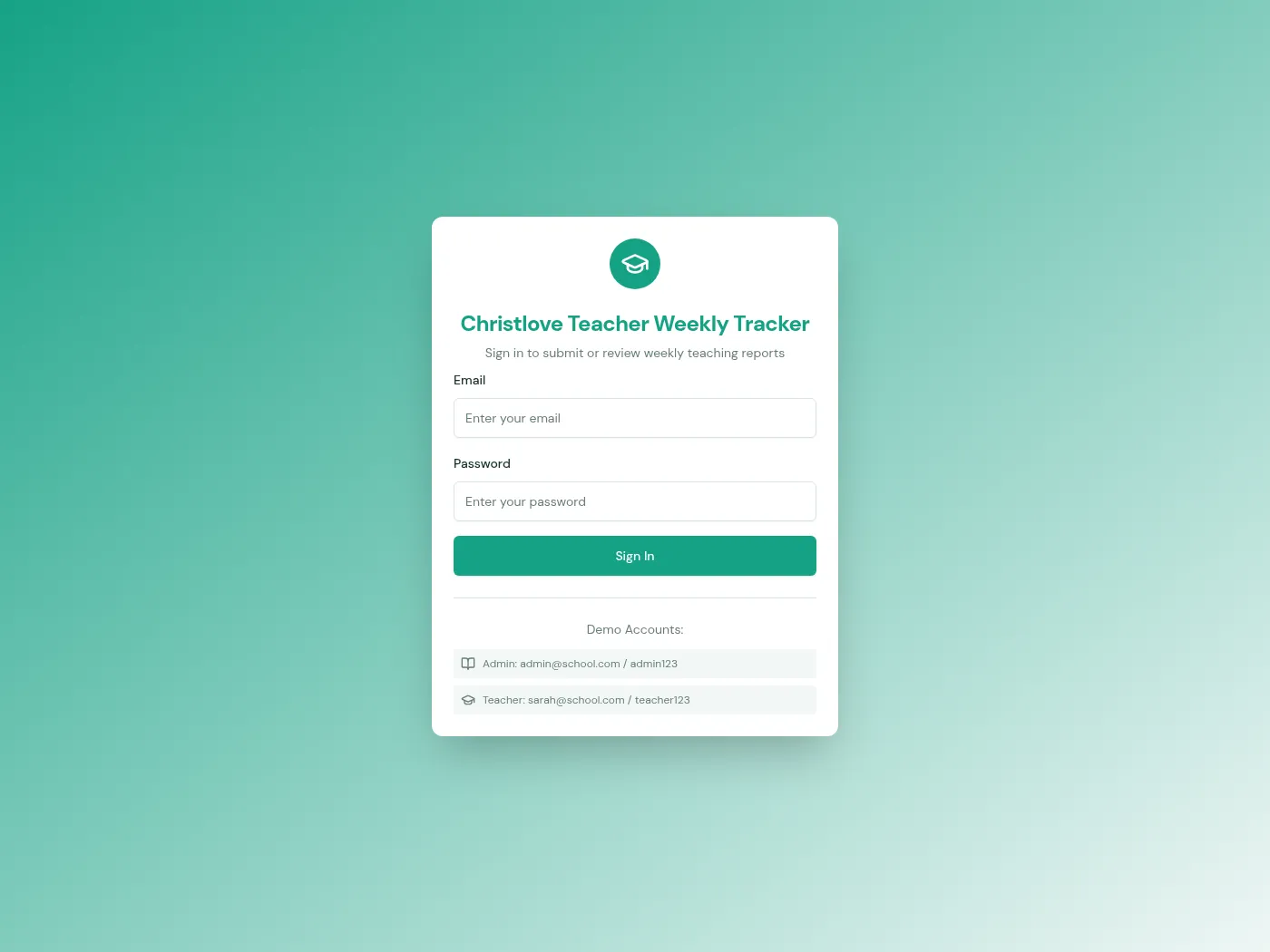 Teacher Report Tracker