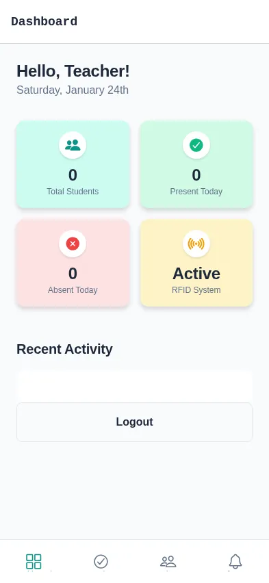 RFID Teacher Attendance App