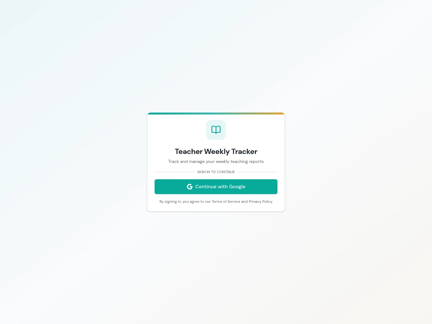 Teacher Weekly Tracker