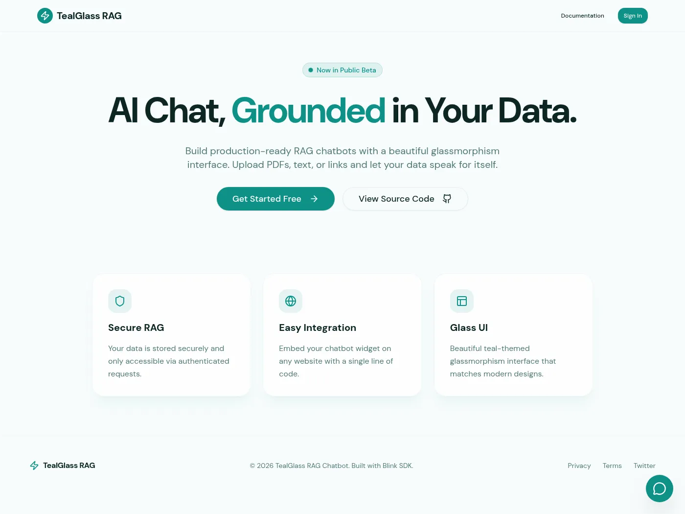 TealGlass RAG Chatbot
