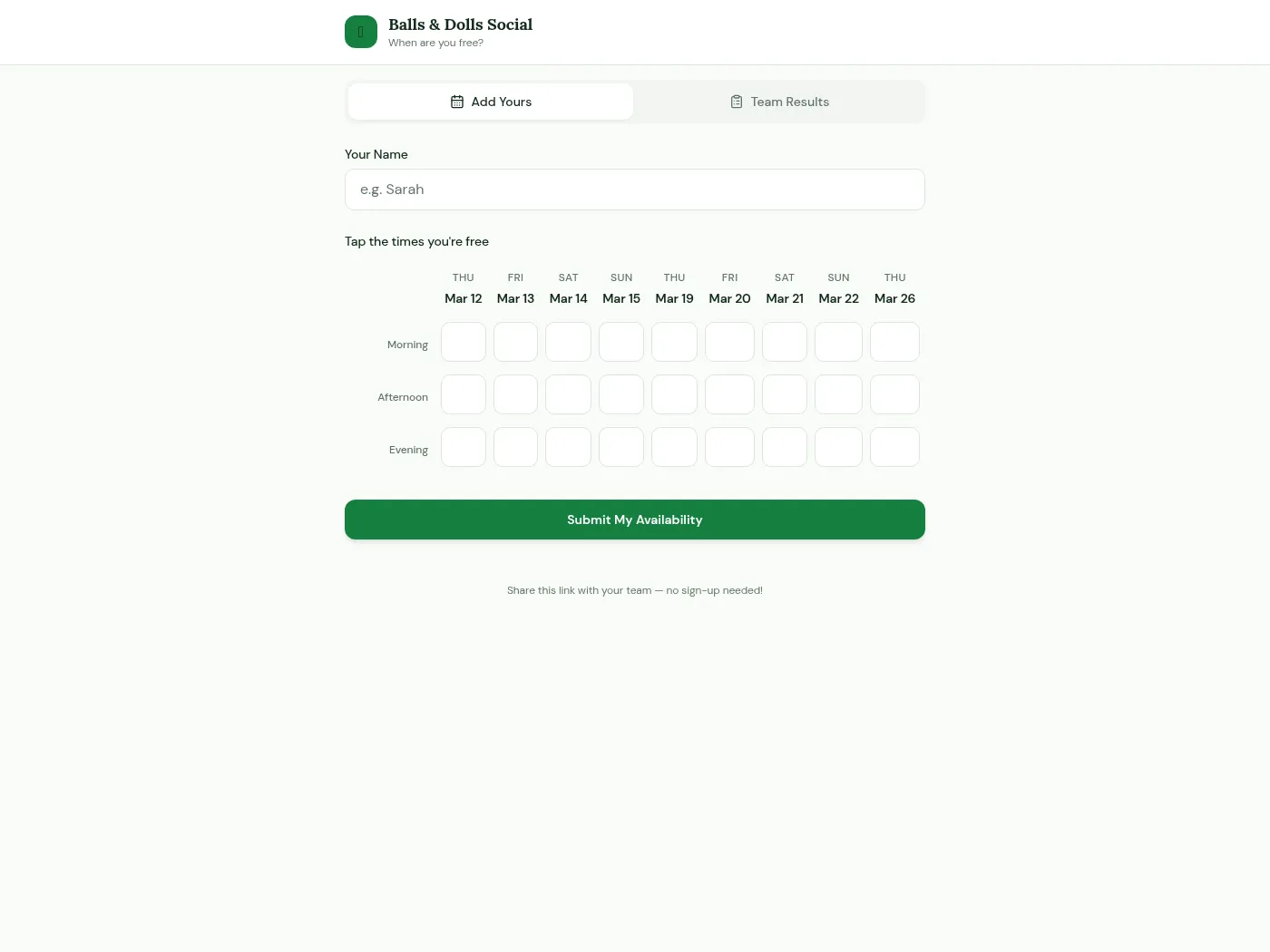 Softball Social Scheduler