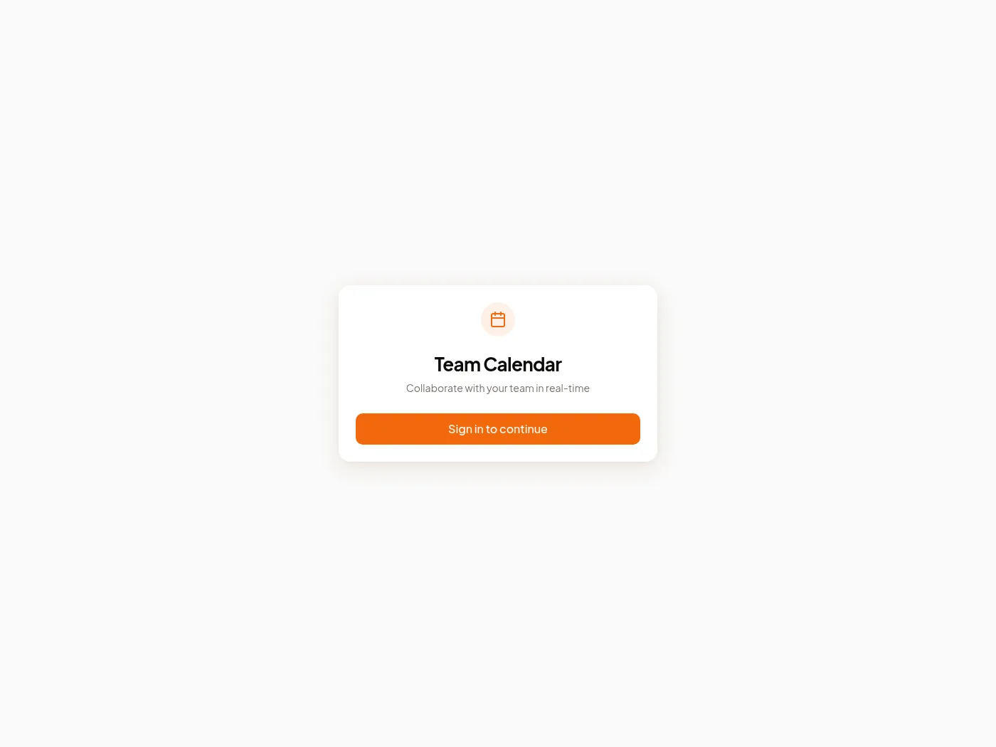 Minimal Team Calendar