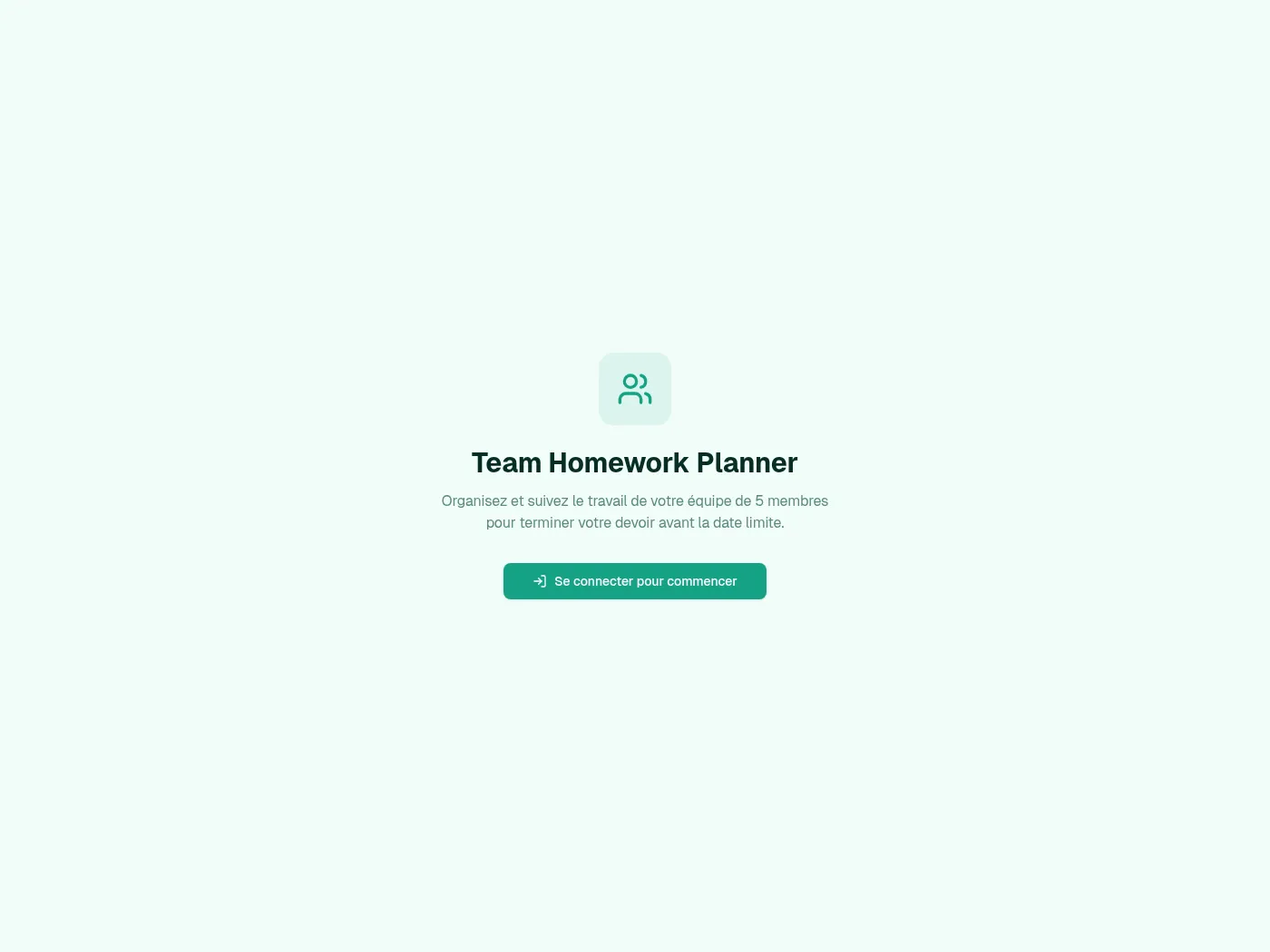 Team Homework Planner