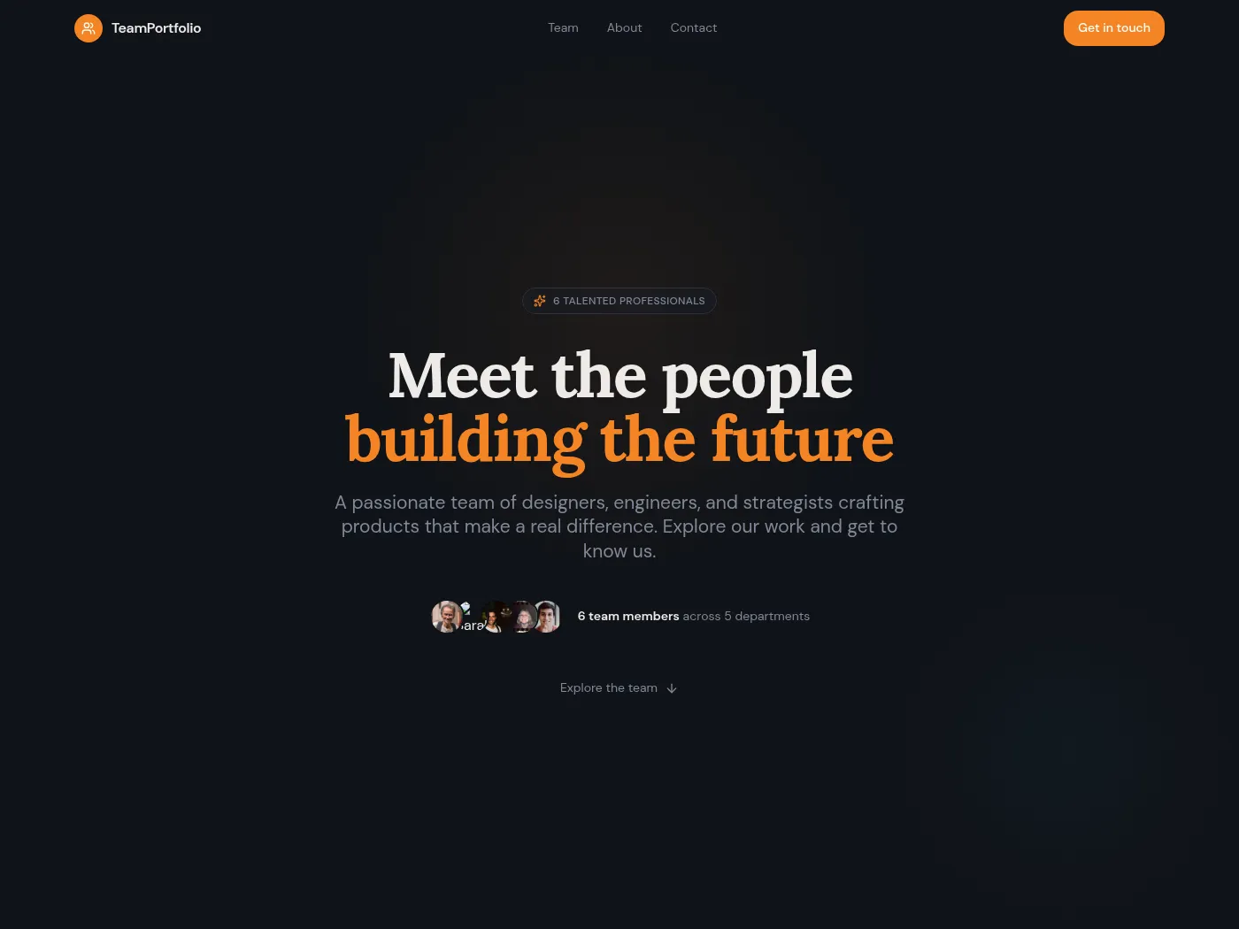 Team Portfolio Hub