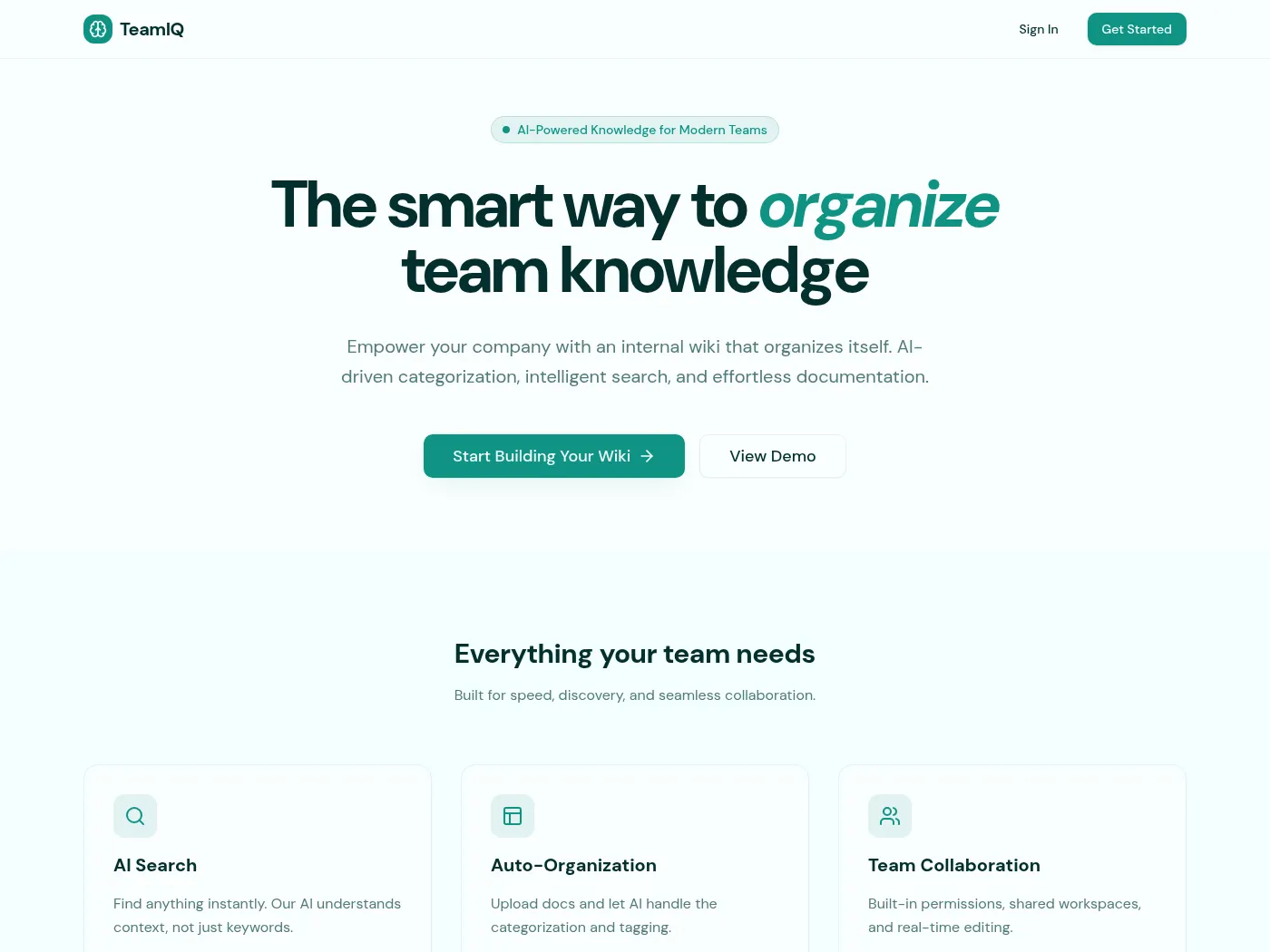 TeamIQ Knowledge Base
