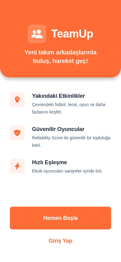 TeamUp Mobile App
