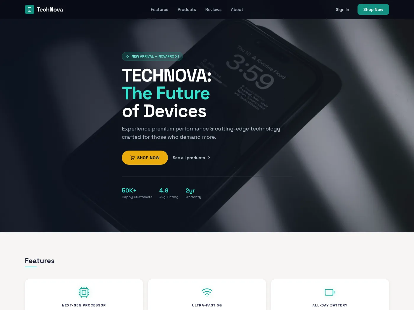 Tech Gadget Landing