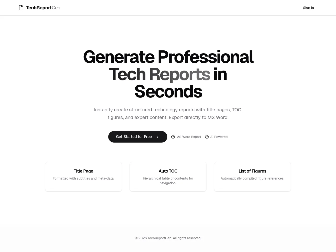 Tech Report Generator