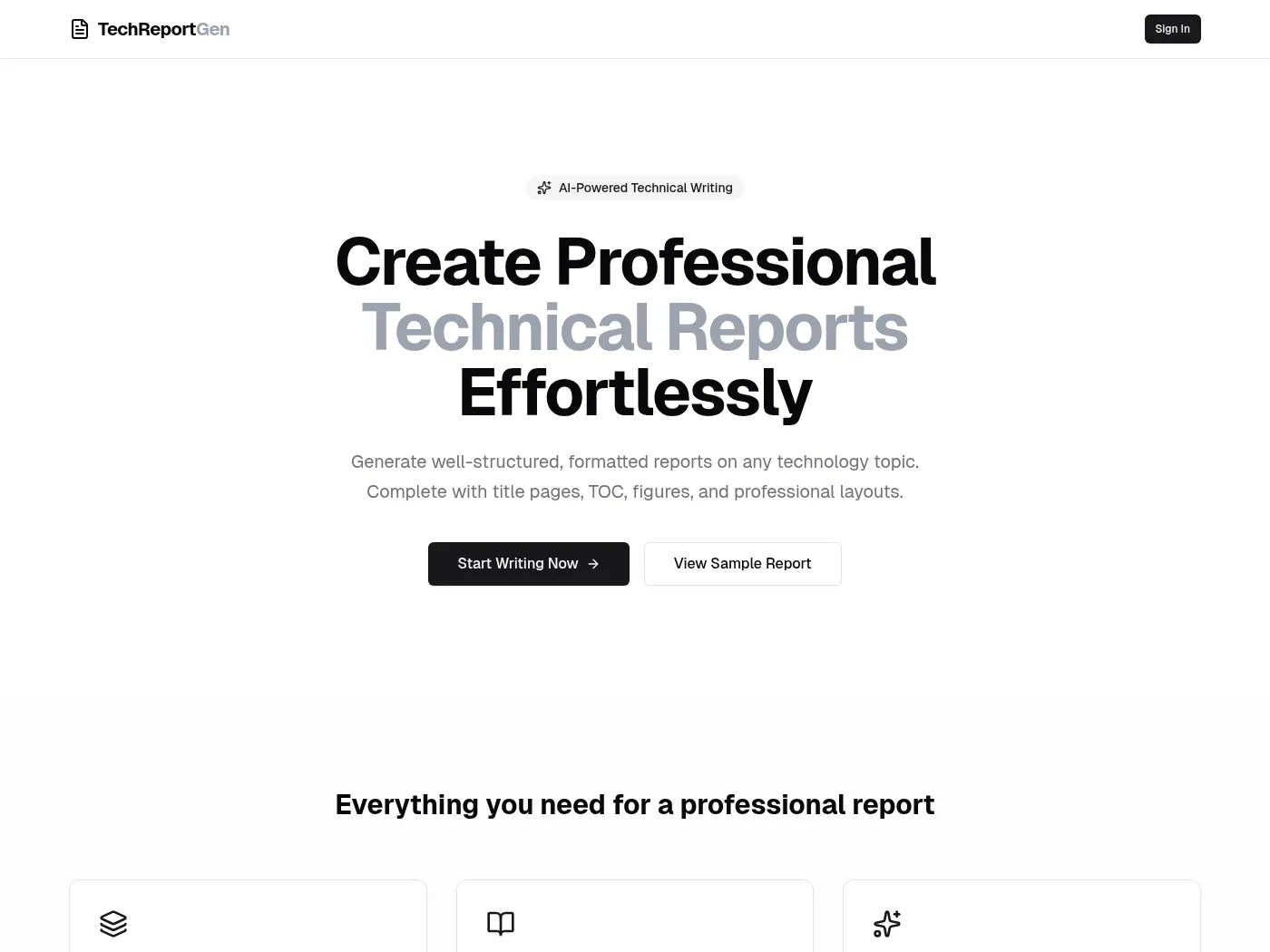 Tech Report Generator