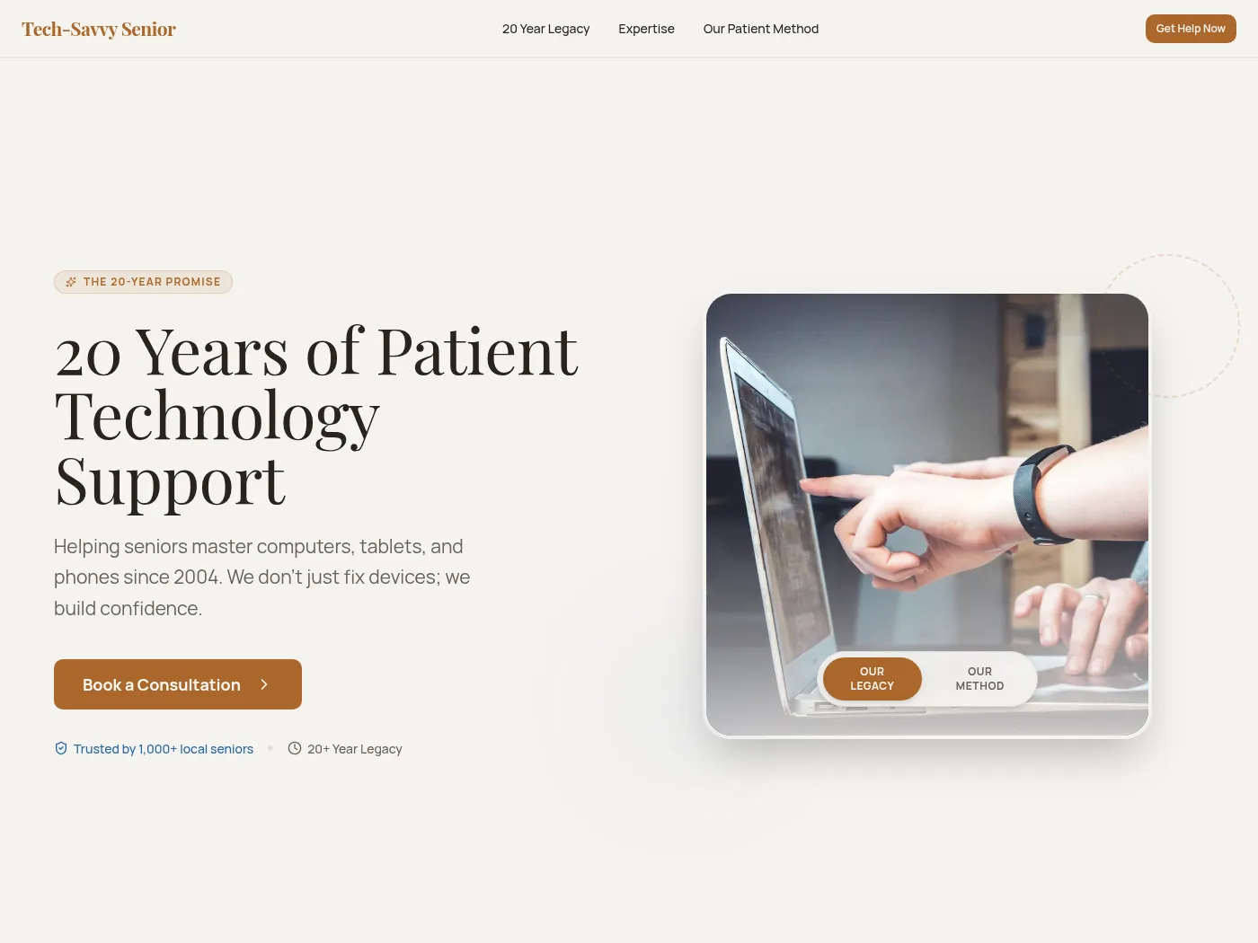 Tech-Savvy Senior Landing