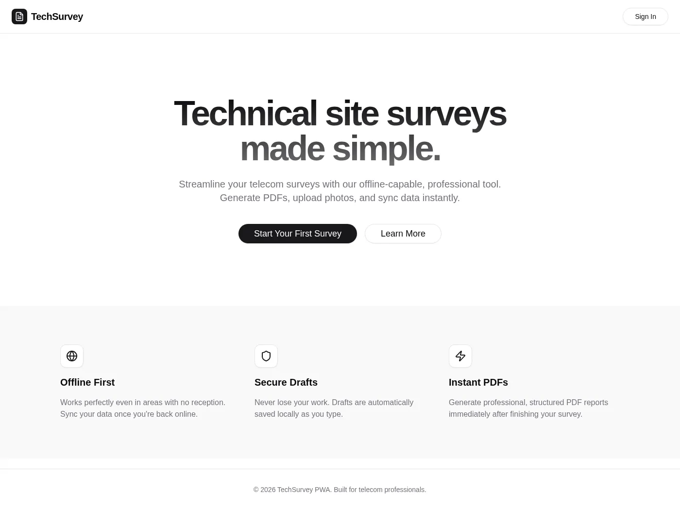 TechSurvey PWA