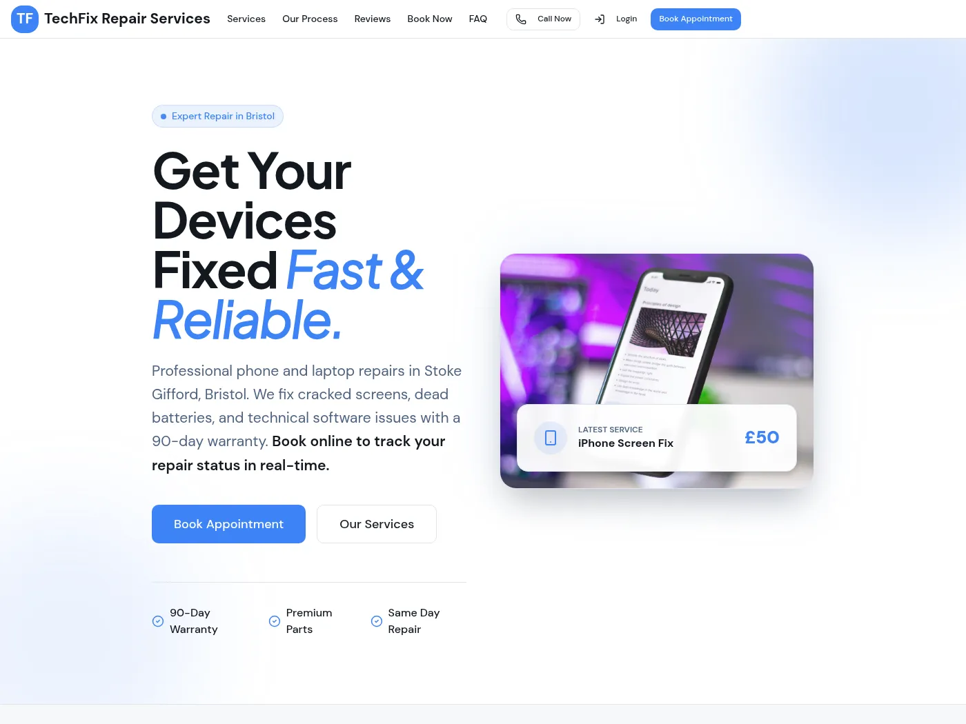 TechFix Repair Website
