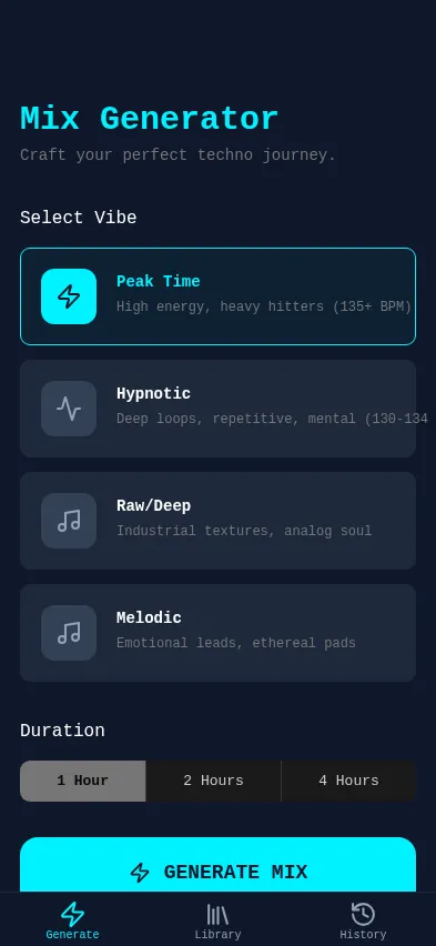 Techno DJ Mix Generator