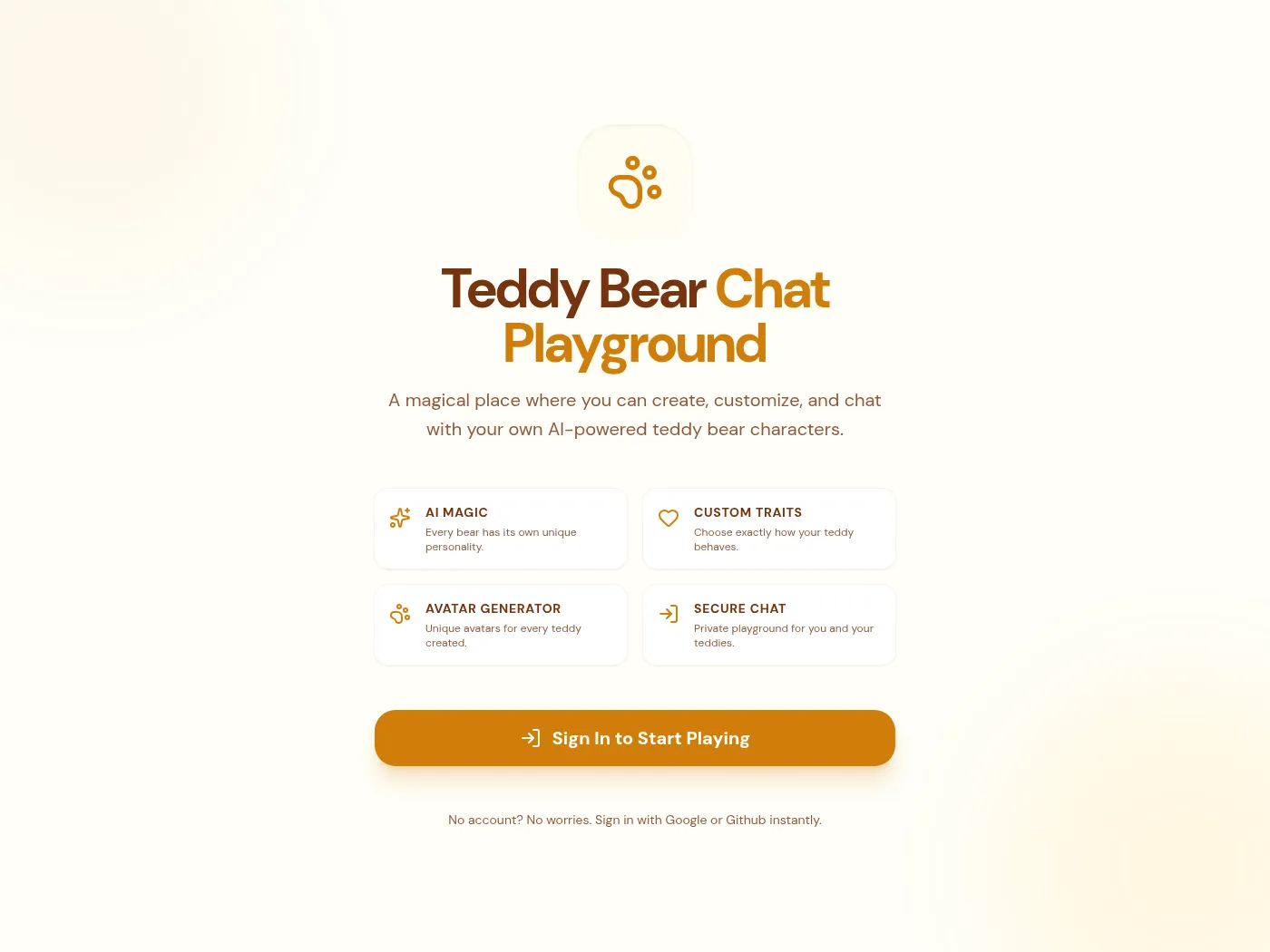 Teddy Bear Chat Playground