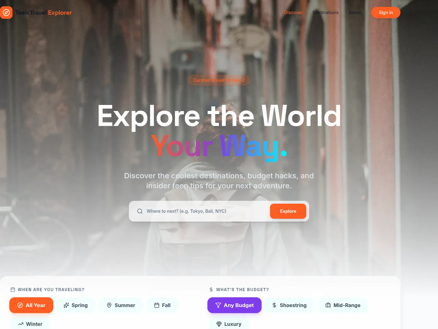 Teen Travel Explorer