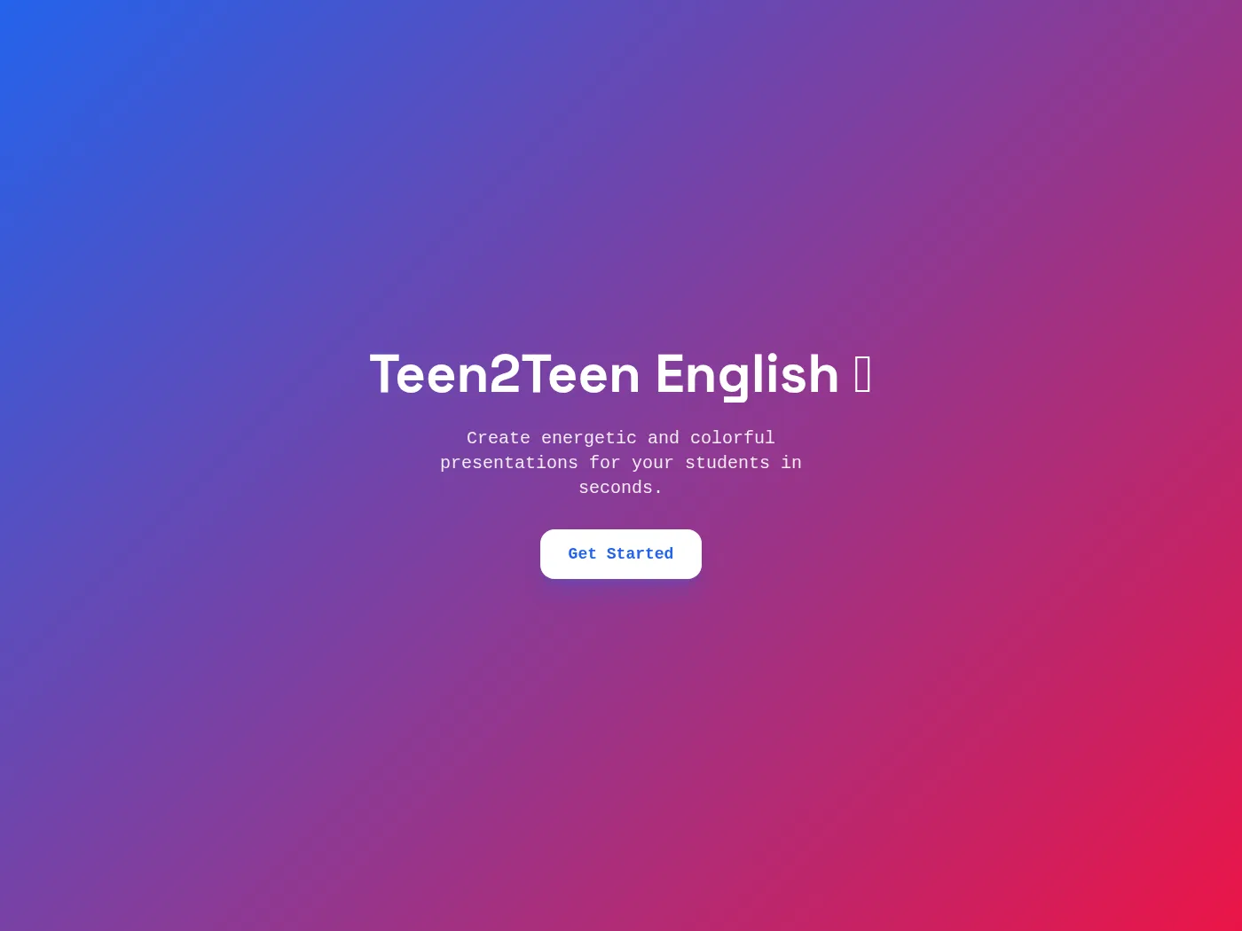 Teen2Teen English Slides
