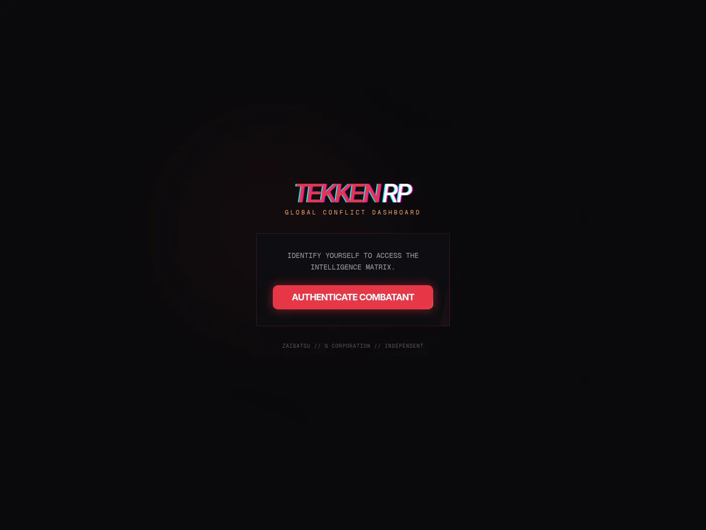 Tekken Roleplay Dashboard