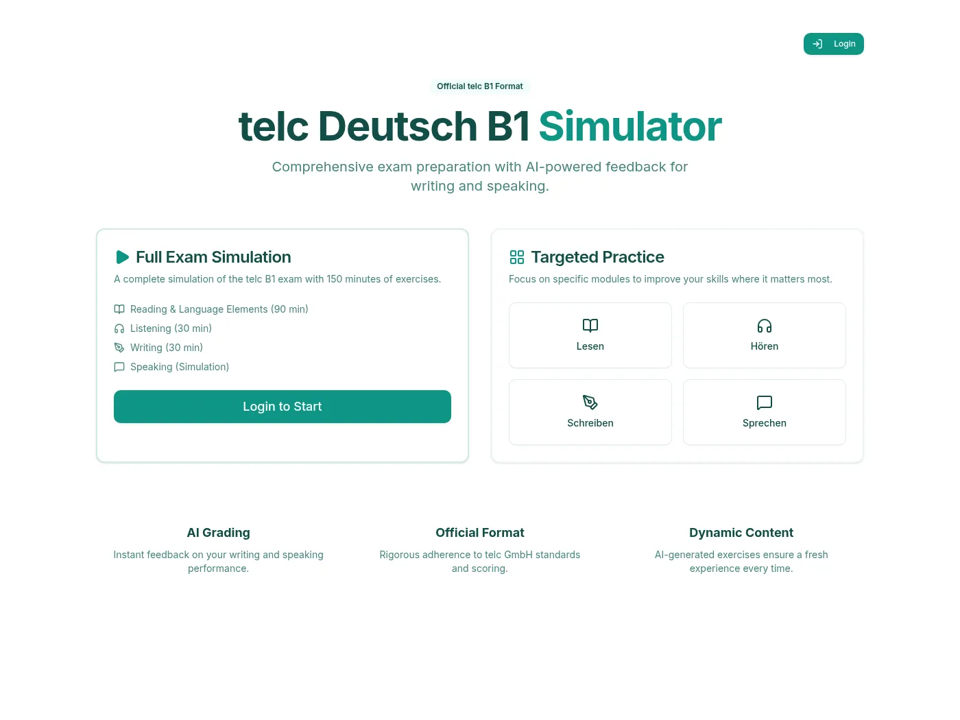 telc B1 Exam Simulator