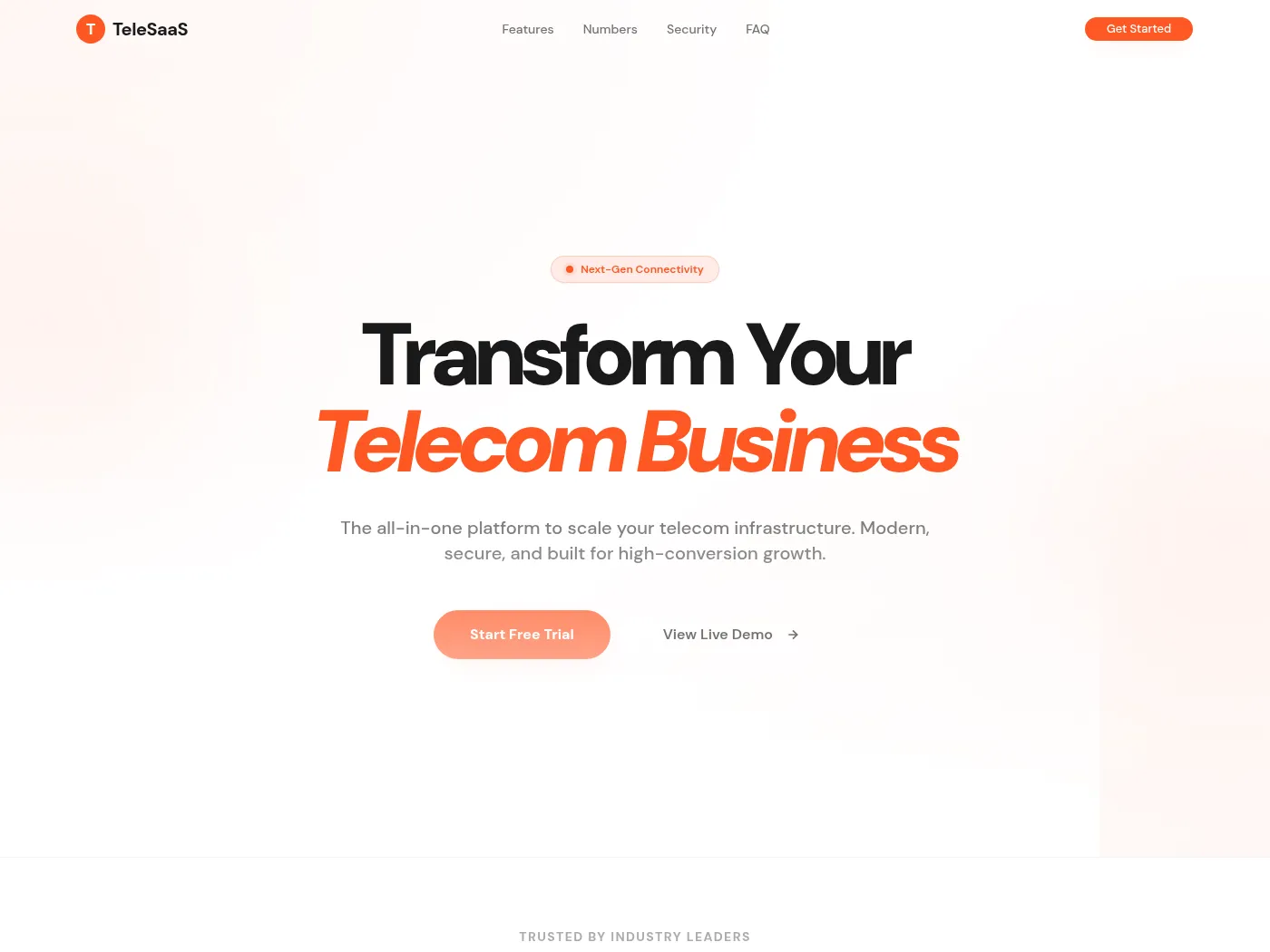 Telecom SaaS Landing