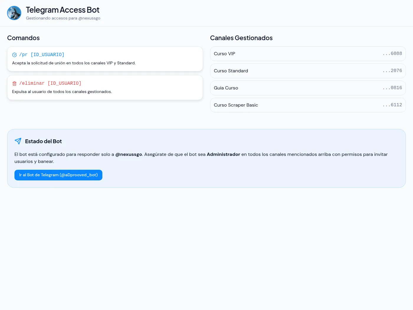 Telegram Access Bot